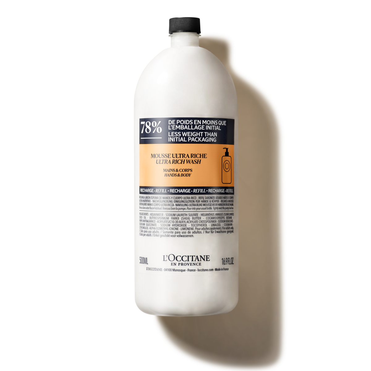 Eco Refill Jabón líquido manos y cuerpo Ultra Rico de Karité 500ml – L ...